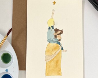 Watercolor Father’s Day Card - Etsy