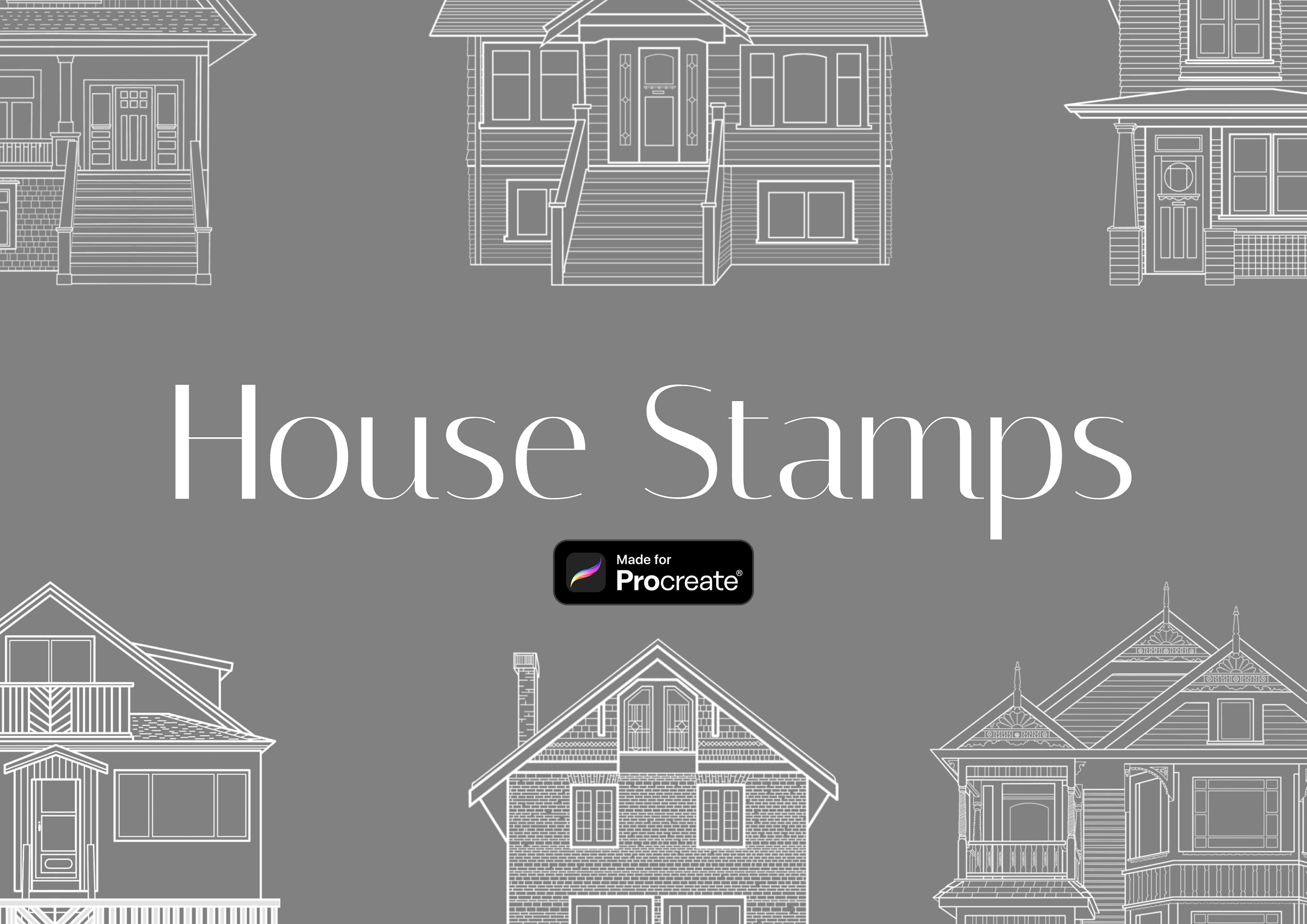 House Stamps Brushes for Procreate - Etsy