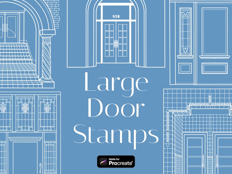Large Door Stamps Brushes for Procreate - Etsy