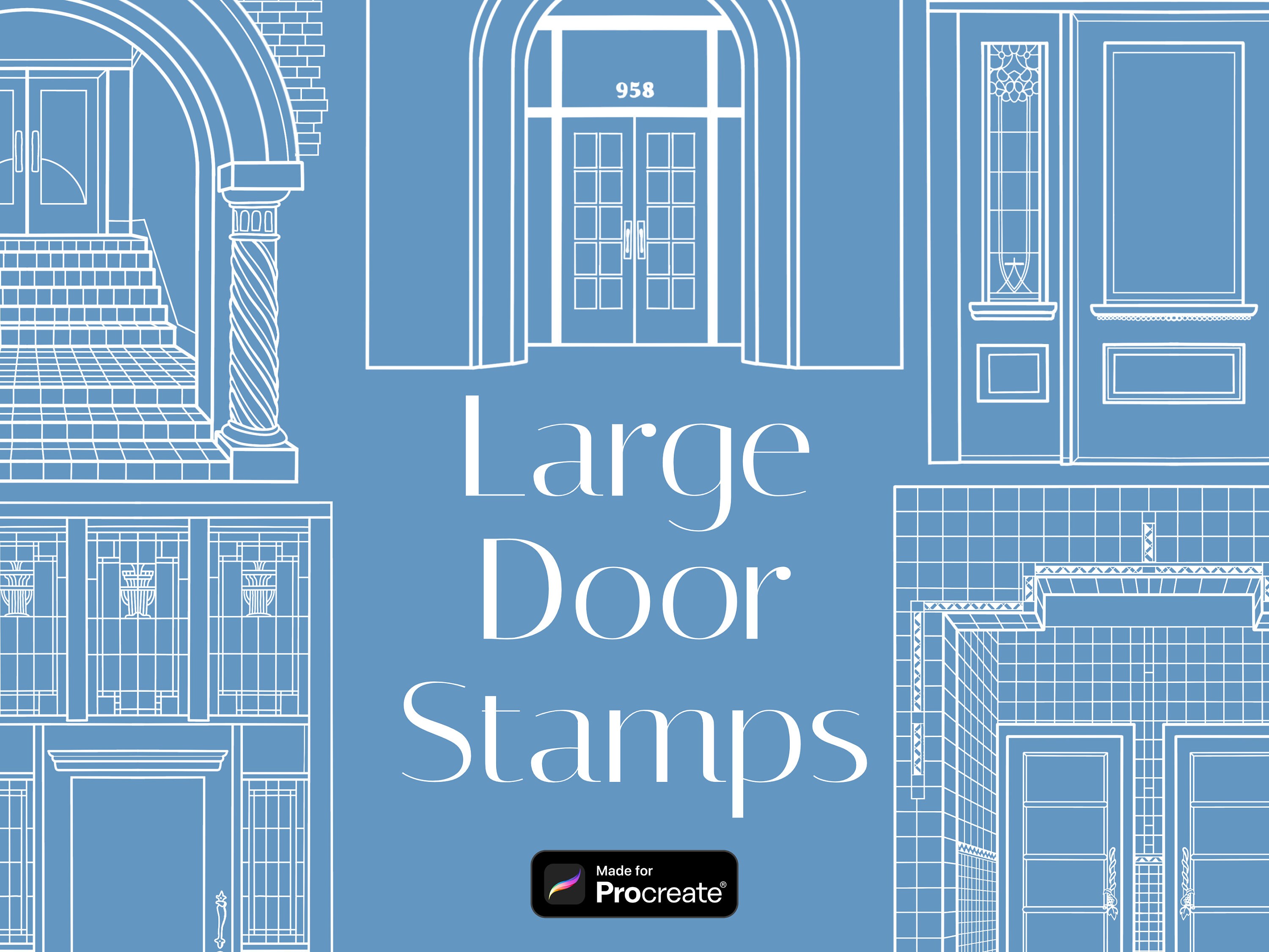 Large Door Stamps Brushes for Procreate - Etsy