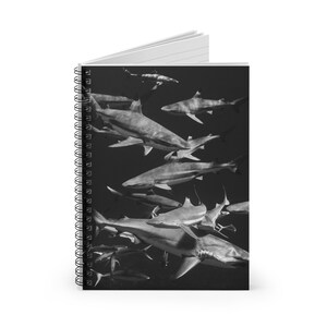 Shark Mayhem Spiral Notebook - Ruled Line - Etsy