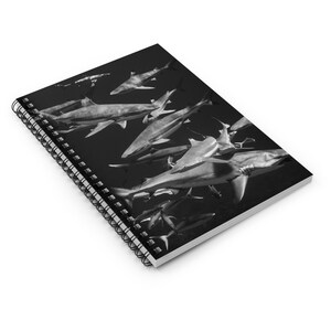 Shark Mayhem Spiral Notebook - Ruled Line - Etsy
