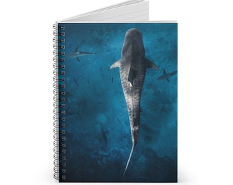 Floral Shark Spiral Notebook Ruled Line - Etsy