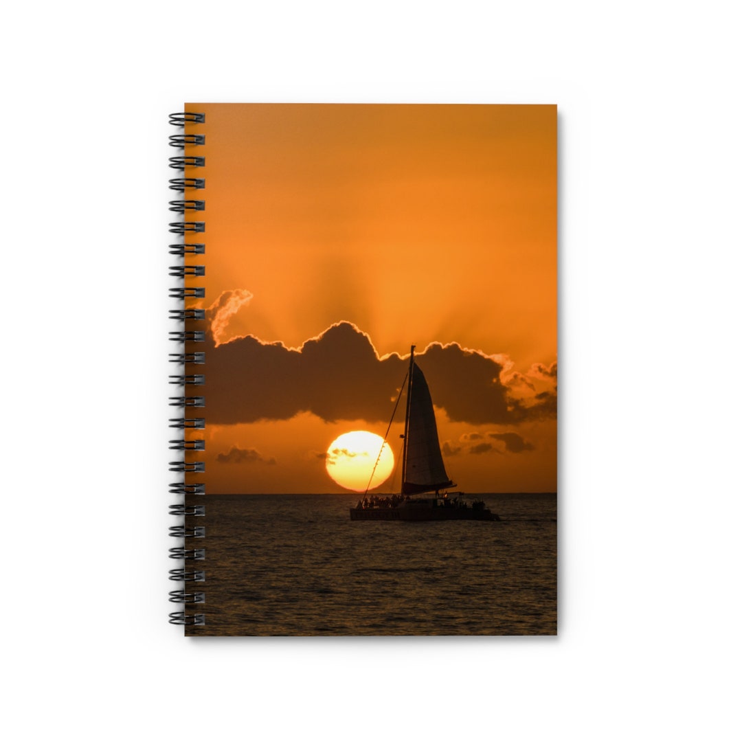 Maui Sunset Sail Spiral Notebook - Ruled Line - Etsy