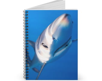 Floral Shark Spiral Notebook Ruled Line - Etsy