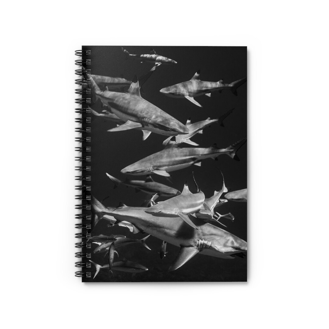 Shark Mayhem Spiral Notebook - Ruled Line - Etsy