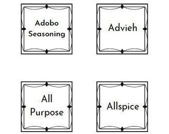 1.5" Square Spice Labels - 280 Printable + 20 Editable With Deco Border ...