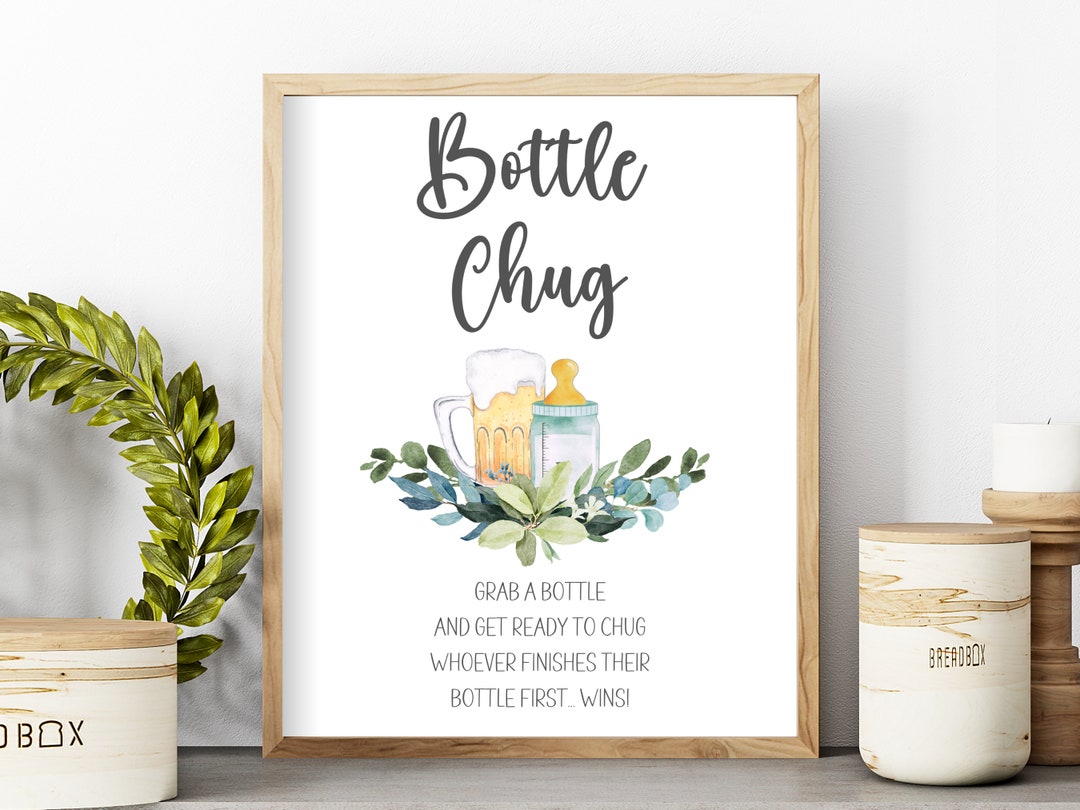 A Baby is Brewing Bottle Chug Sign, Instant Download, Baby Shower Game ...