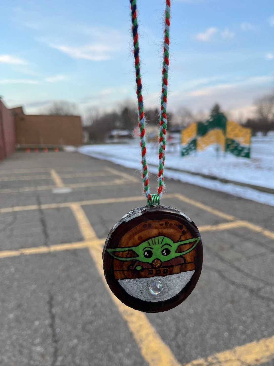Grogu Wooden Pendant Necklace - Etsy