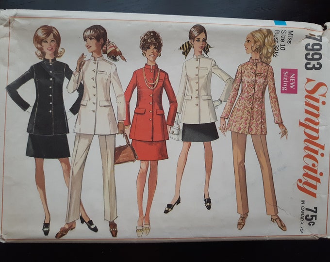 Simplicity 7993, Vintage Sewing Pattern for Dress Suit, Skirt, Pants ...