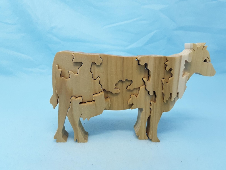 Holstein Cow Wooden Standing Puzzle - Etsy