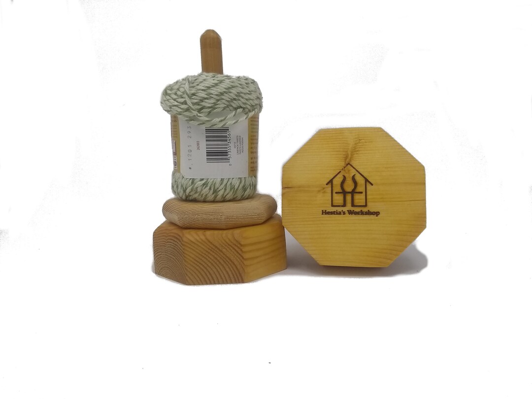 Small Octagonal Handmade Wooden Yarn Spool With Spinner - Etsy
