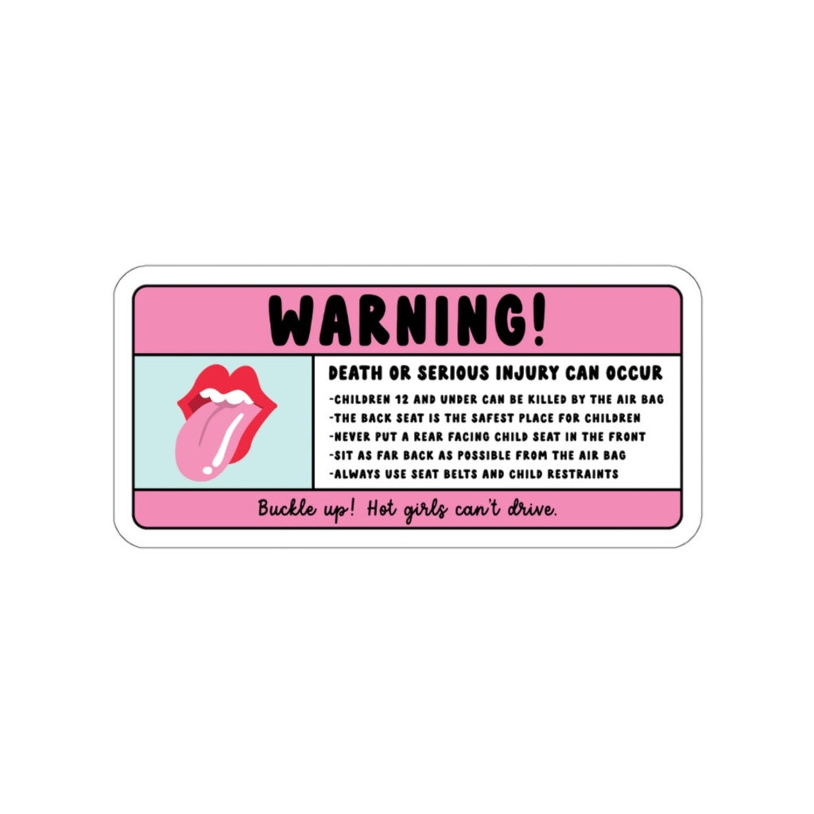 Hot Girls Can't Drive Airbag Warning Sticker Car Caution - Etsy