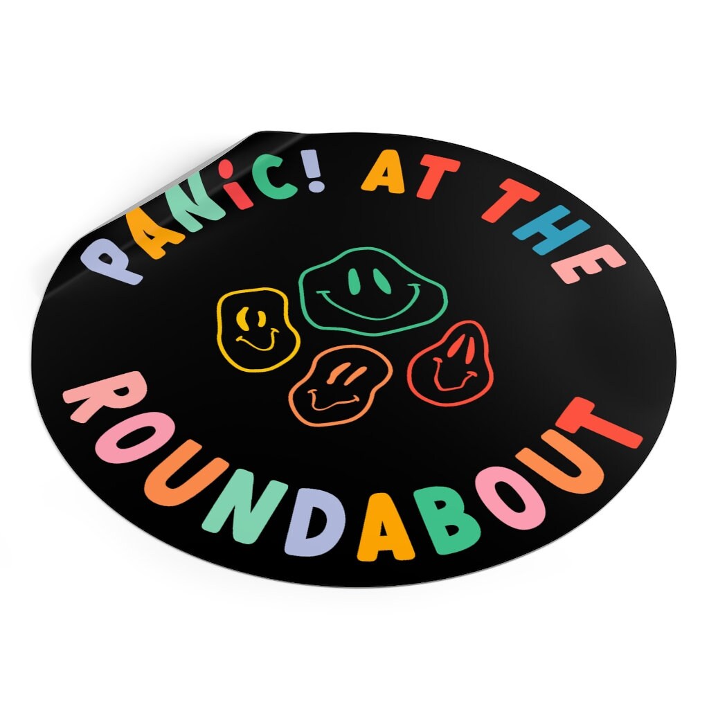Panic at the Roundabout 6 Round Circle Bumper Sticker - Etsy