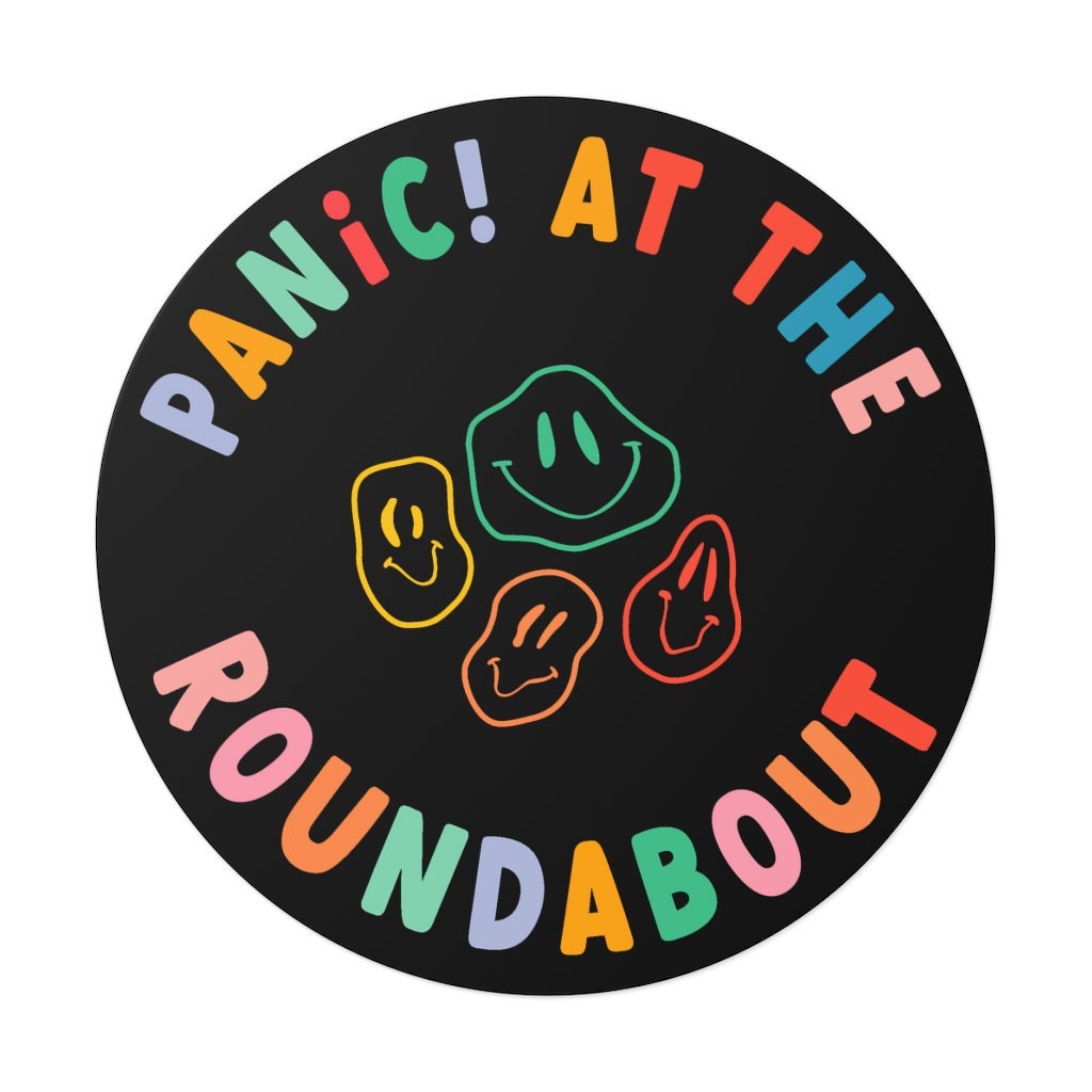 Panic at the Roundabout 6 Round Circle Bumper Sticker - Etsy