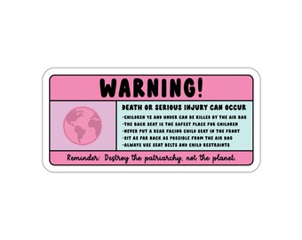 Hot Girls Can't Drive Airbag Warning Sticker Car Caution Visor Label ...