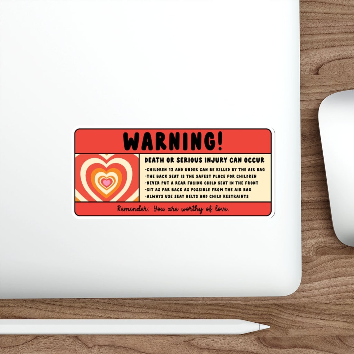 Reminder: You Are Worthy Airbag Warning Sticker Car Caution - Etsy