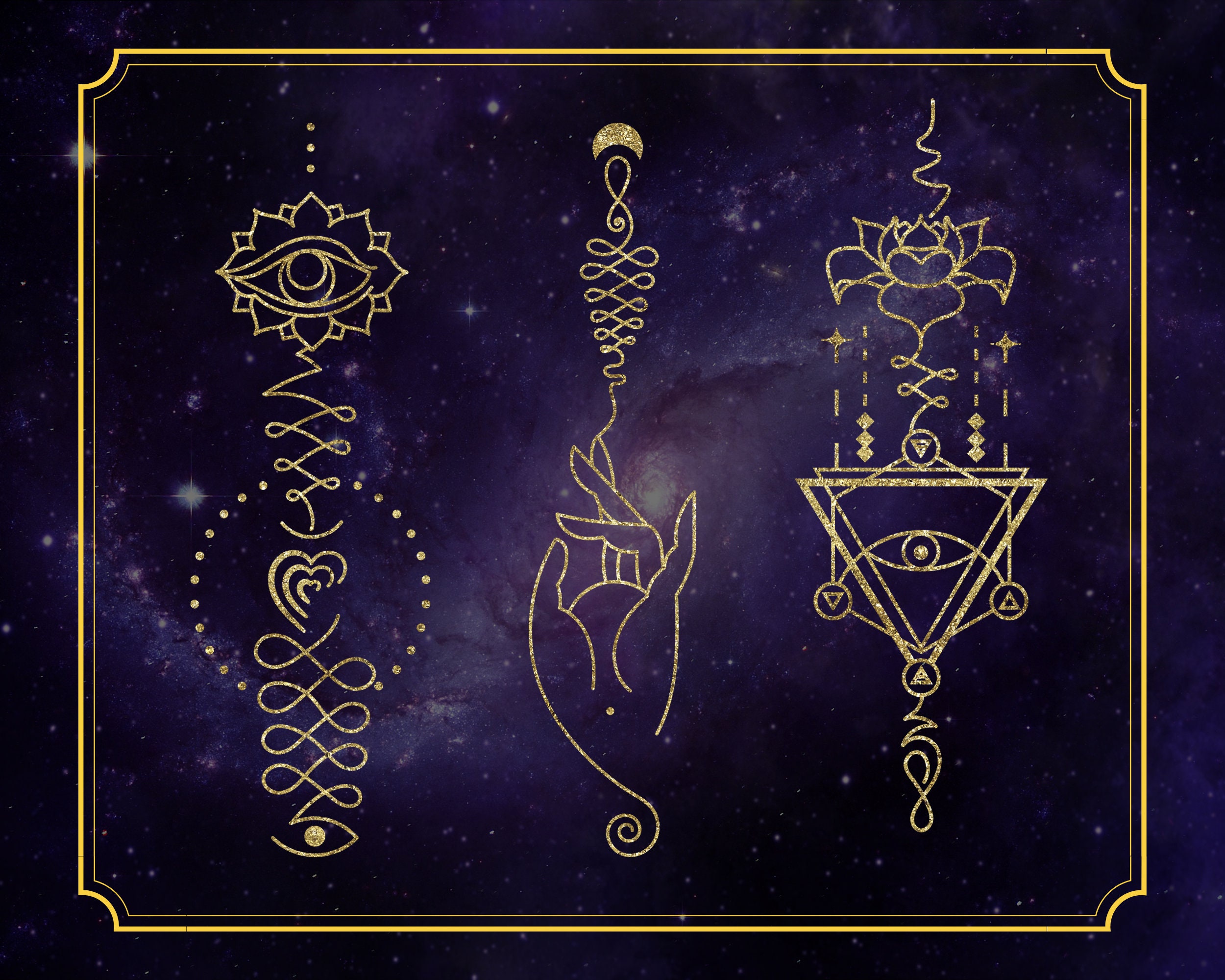 Mysterious Symbols, Sacred Geometry, Celestial Elements, Moon and Sun ...