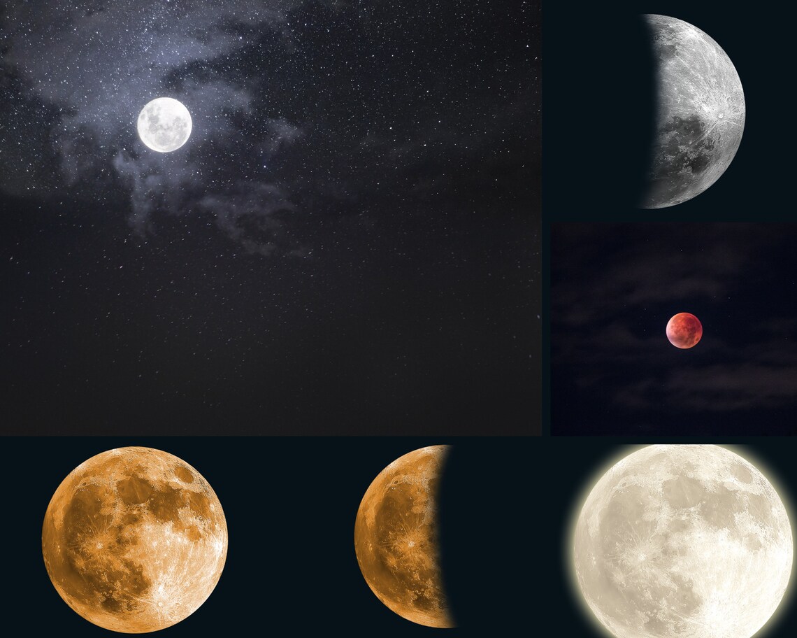 Premium Moon Overlays Digital Downloads , Overlays for All Moon Phases ...