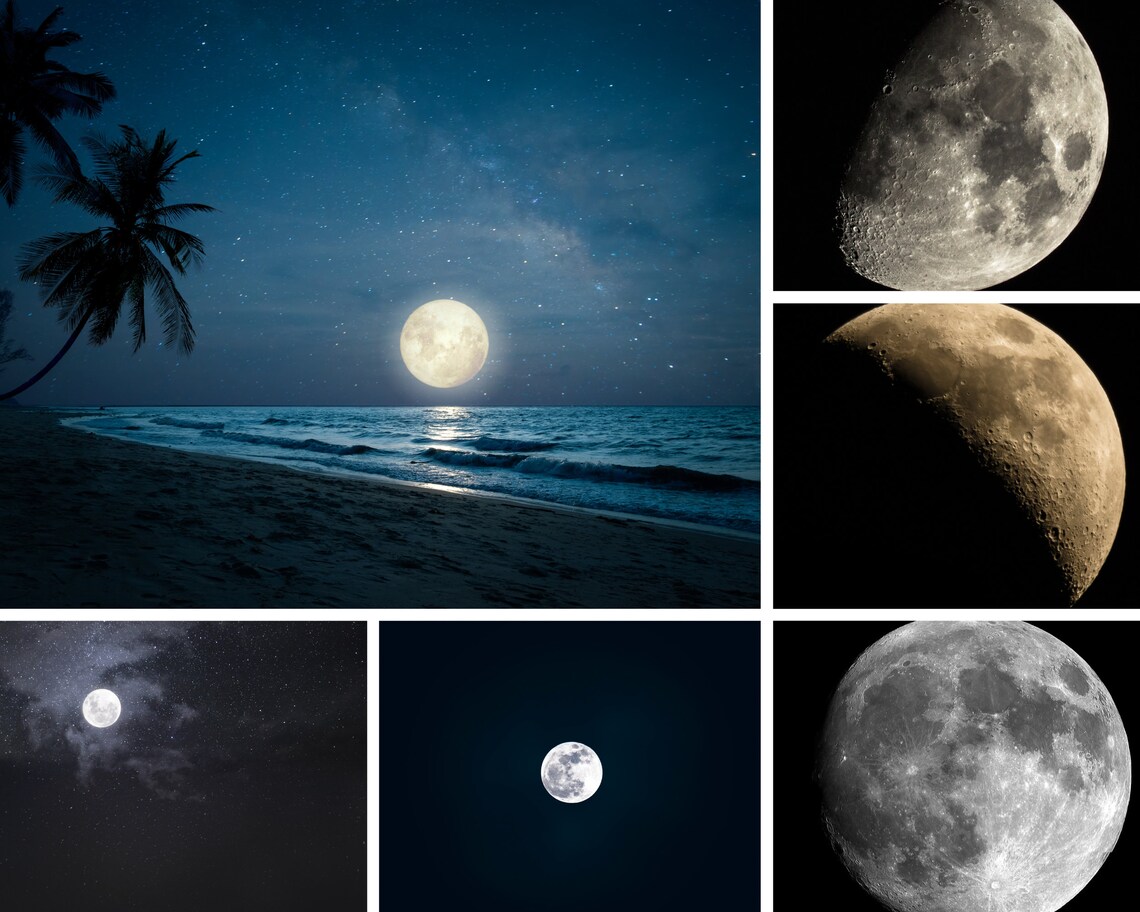 Premium Moon Overlays Digital Downloads , Overlays for All Moon Phases ...