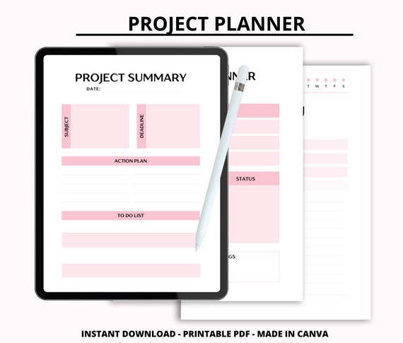 Work and Project Tracker: Project and Task Management Notebook - Etsy