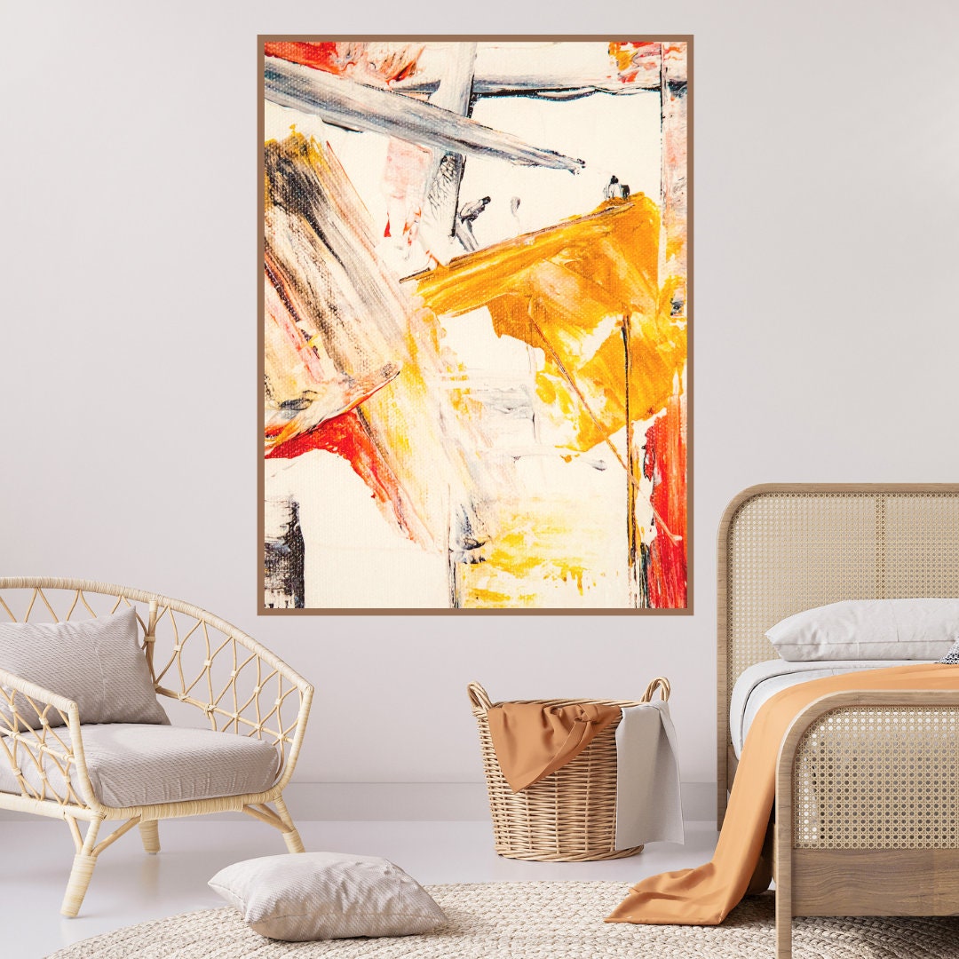 Yellow & White Minimal Abstract Wall Art Sizes Available: 16.0 X 20.0 ...