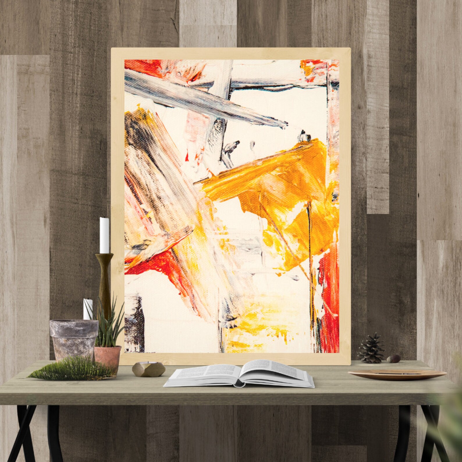 Yellow & White Minimal Abstract Wall Art Sizes Available: 16.0 X 20.0 ...
