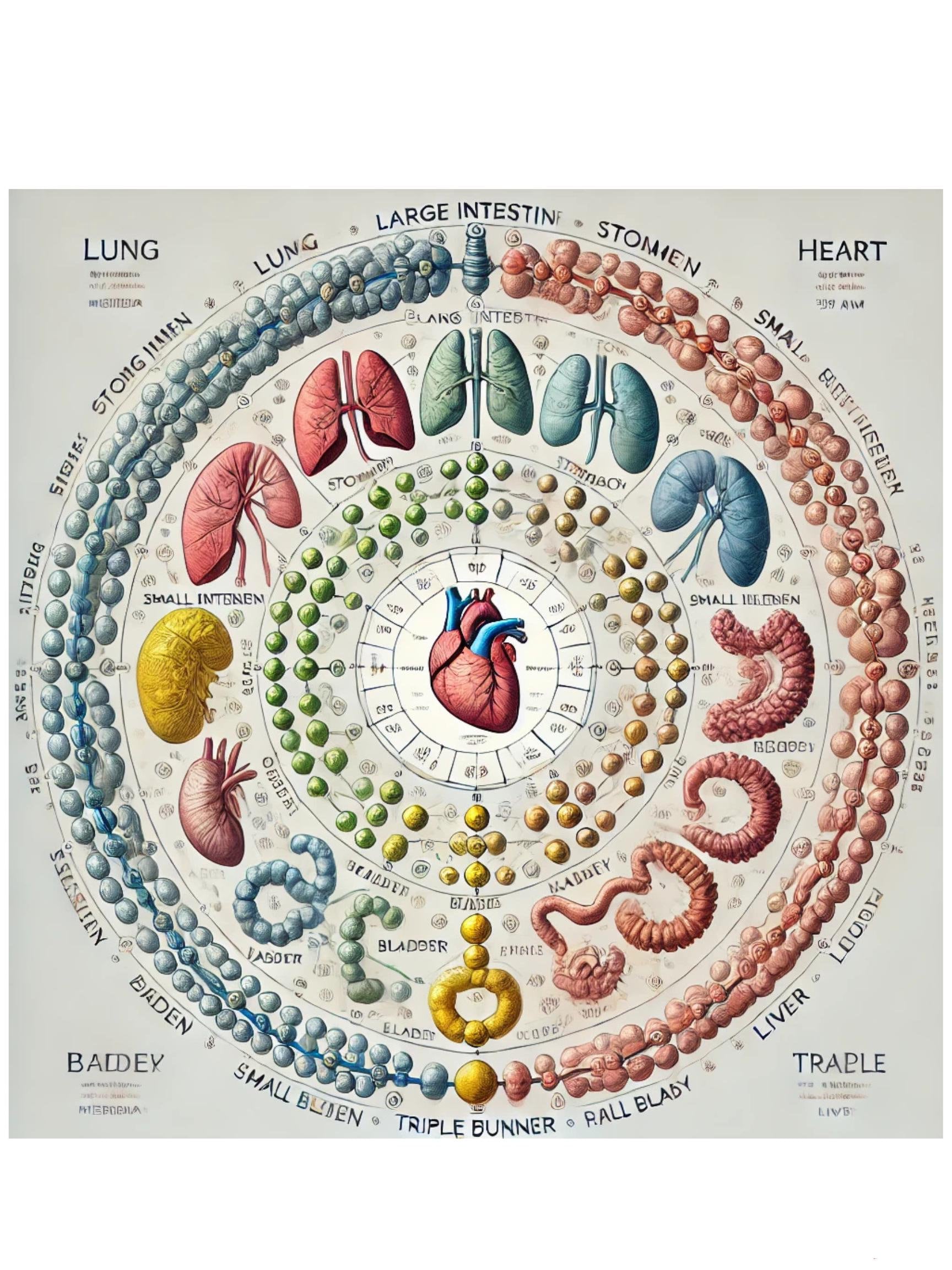 Daily Energy Flow of the 12 Meridians - CHINESE MEDICINE - Etsy