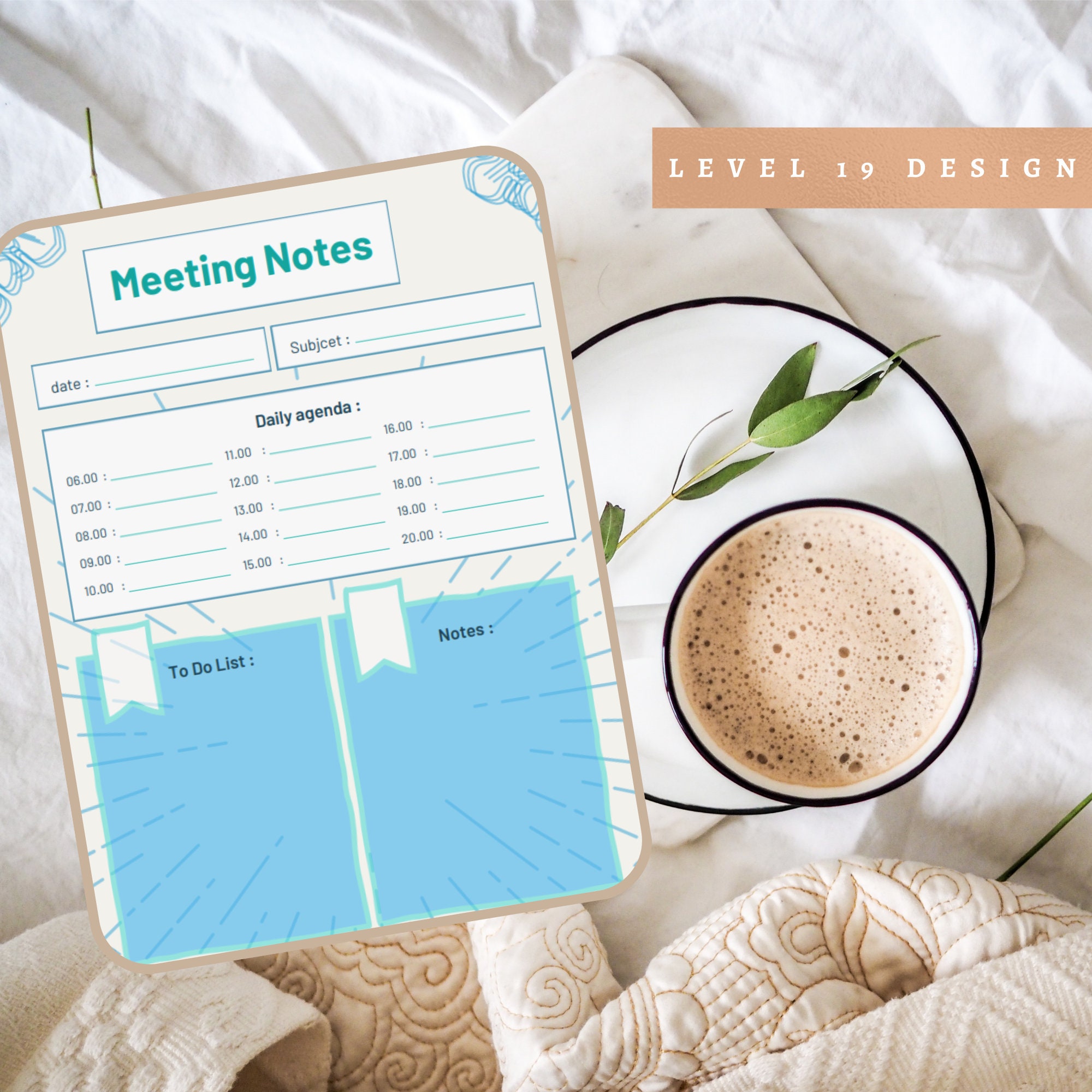 Printable Meeting Notes Template, Editable Meeting Minutes, Printable ...