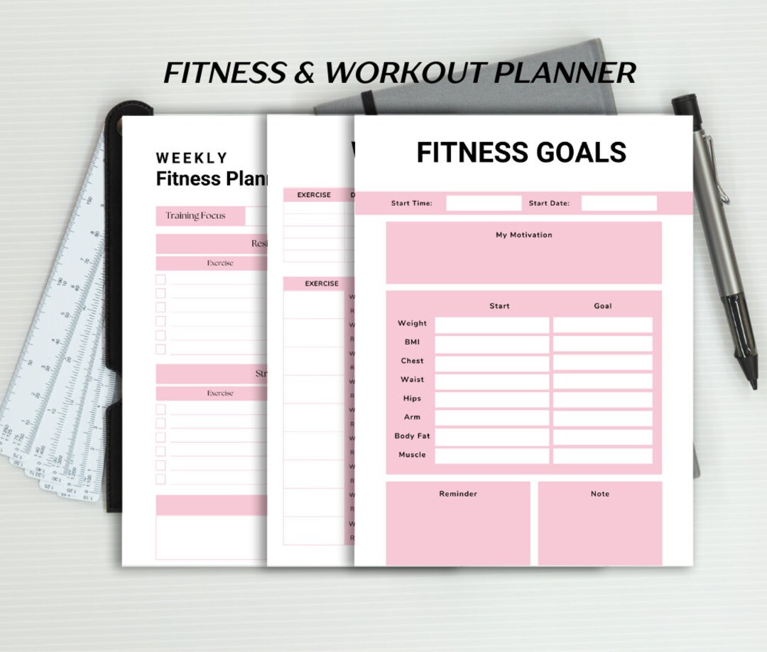 Fitness Tracker, Weight Loss Tracker, BUNDLE, Workout Planner Fitness ...