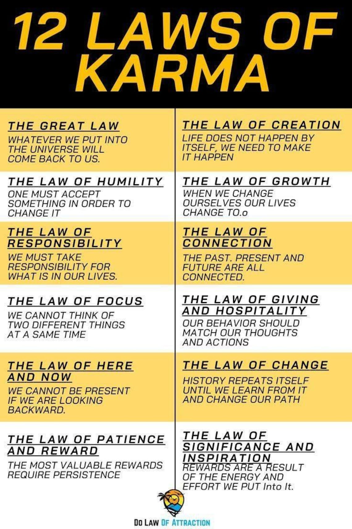 12 LAWS OF KARMA - Etsy