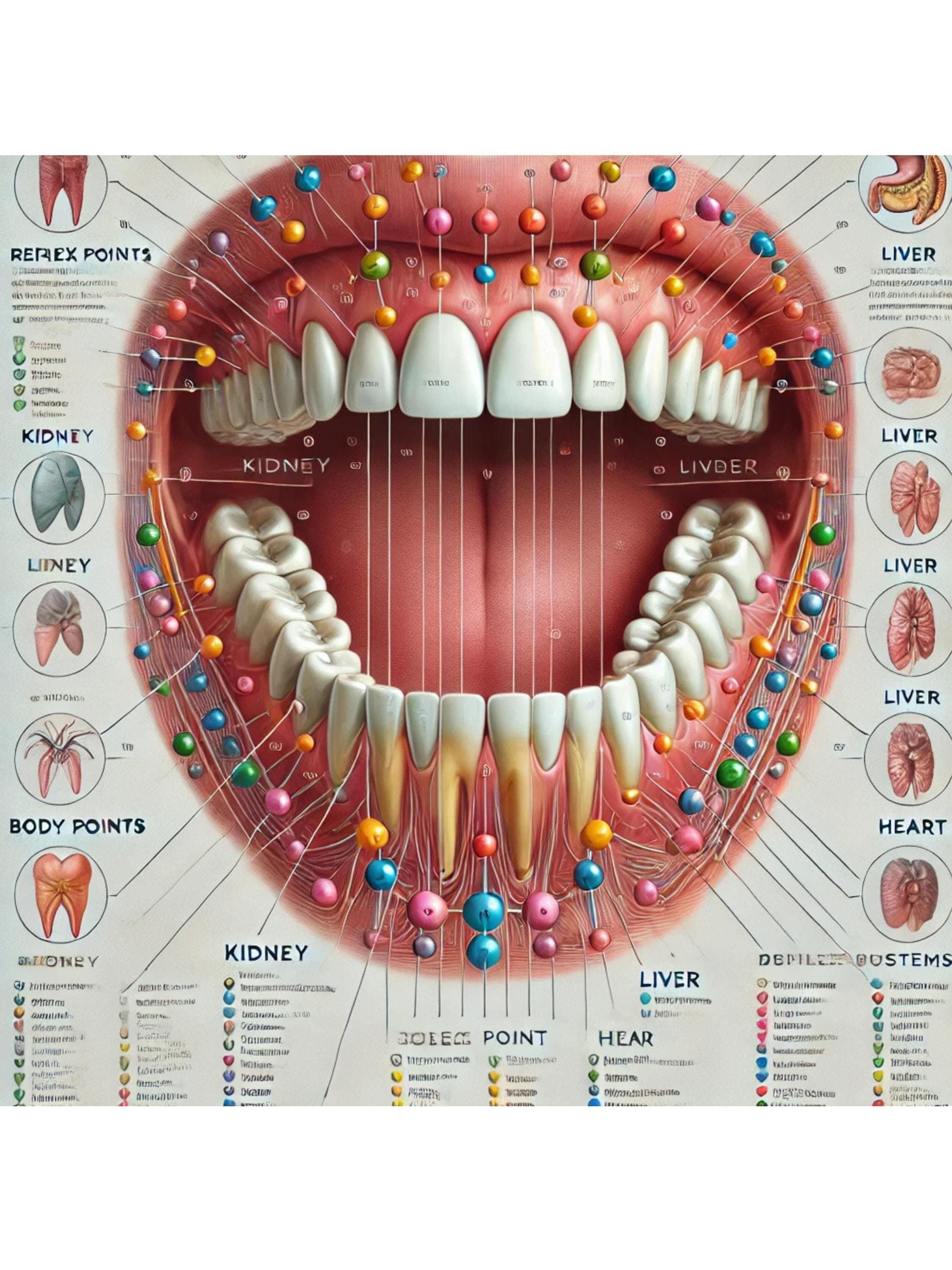 TEETH REFLEXOLOGY CHART, Teeth That Connects to Organs and Nerves - Etsy