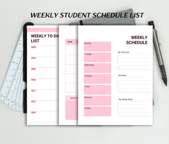 Student Planner Printable Academic Planner College School - Etsy