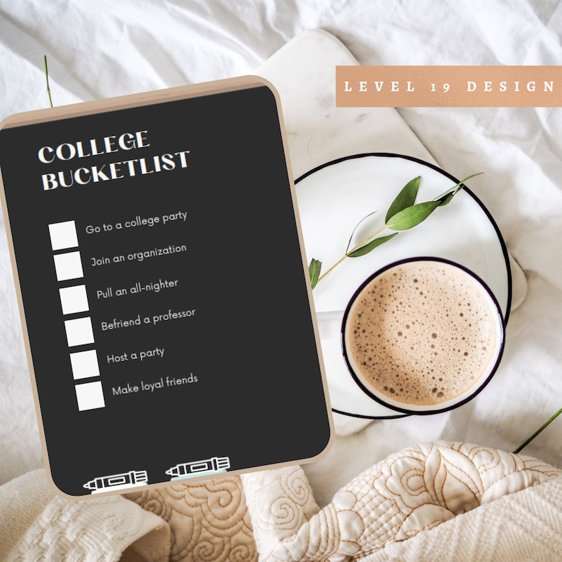 Printable College Bucket List Printable, Bucket List Planner Insert ...