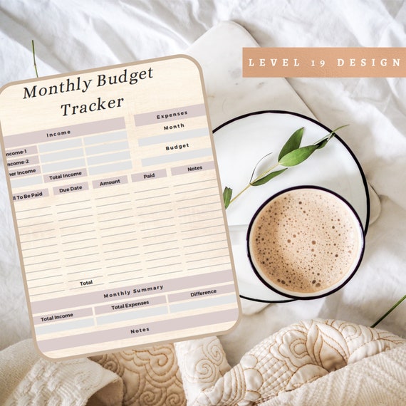 Monthly Budget Tracker Printable Monthly Income Tracker - Etsy