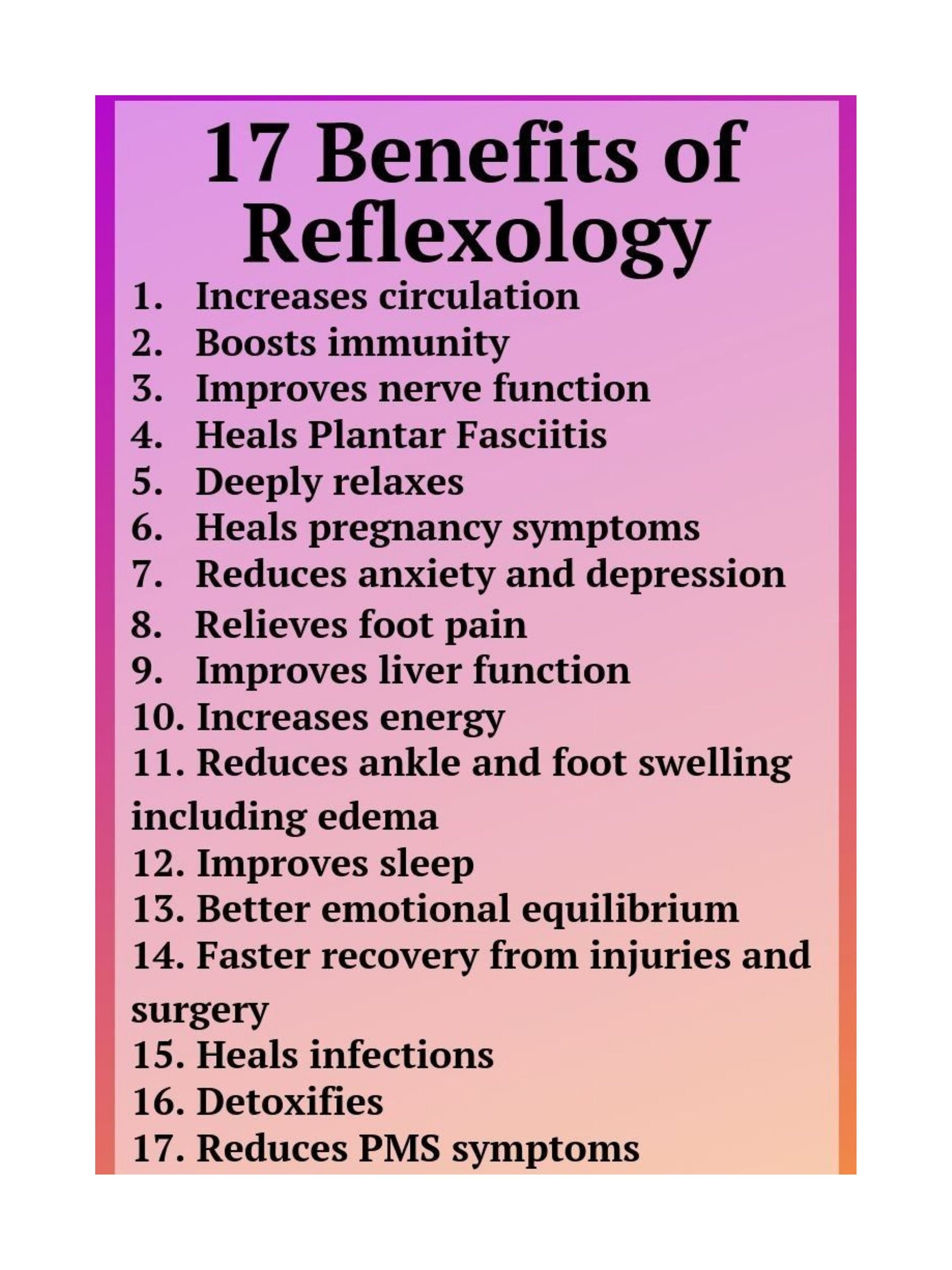 17 Benefits of Reflexology - Etsy
