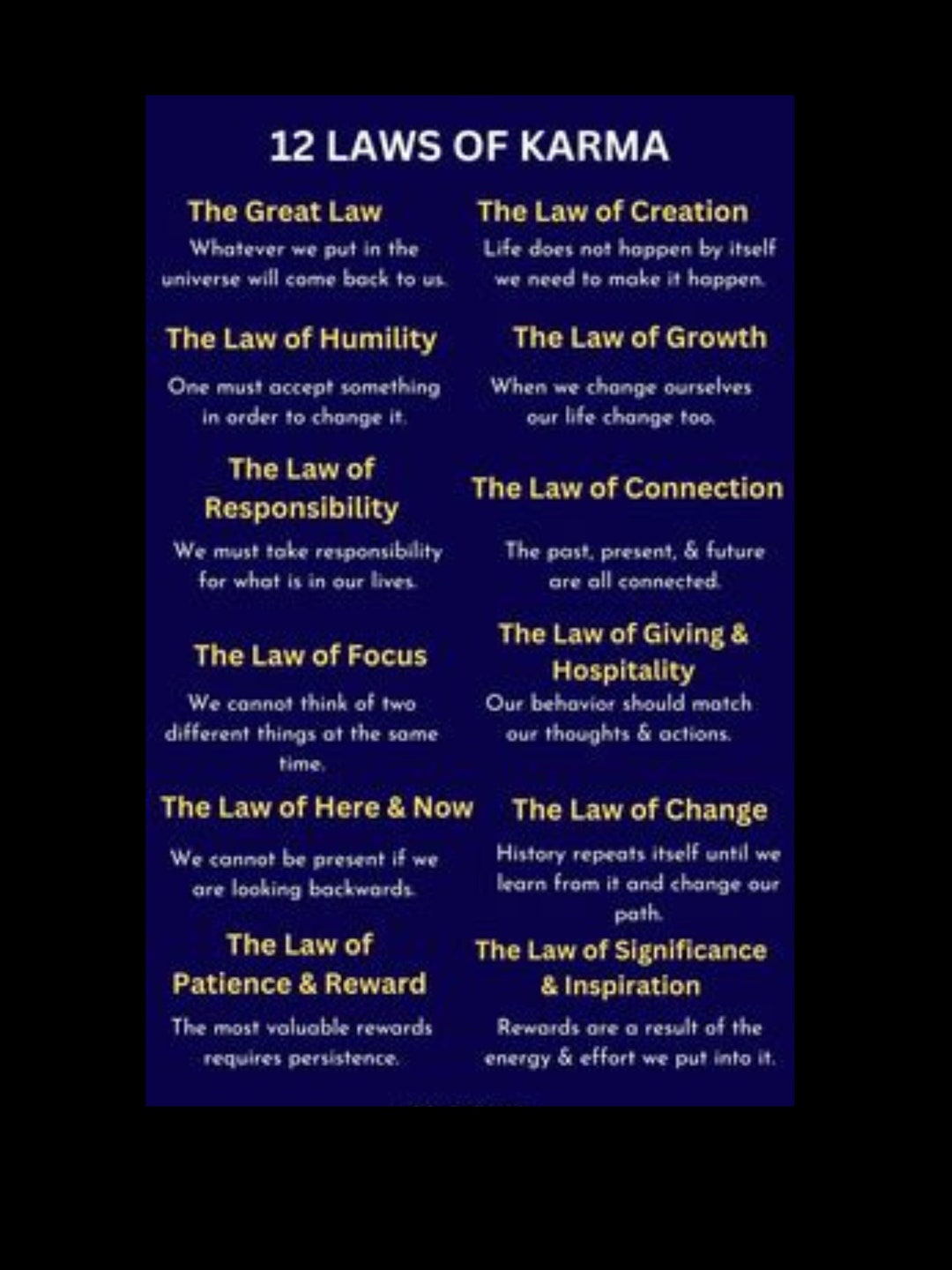 12 LAWS OF KARMA - Etsy