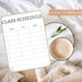 Classroom Schedule, Fillable Classroom Printable, School Timetable ...