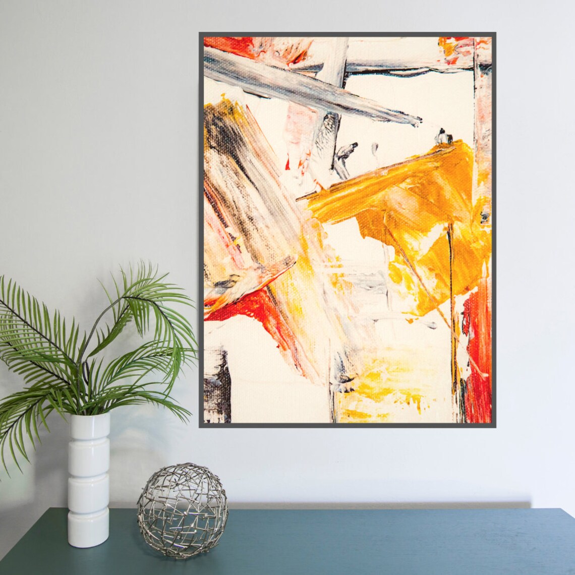 Yellow & White Minimal Abstract Wall Art Sizes Available: 16.0 X 20.0 ...