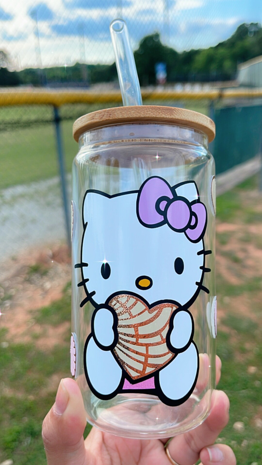 Hello Kitty Conchas Glass Cup / Vinyl Glass Can Pan Dulce - Etsy