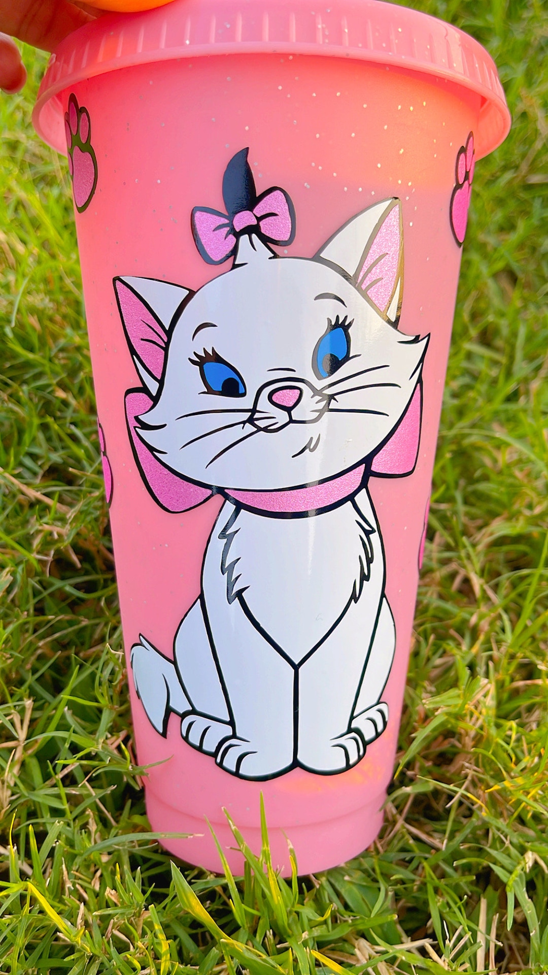 Marie Aristocats reusable Cup Tumbler cute Cat Handmade Disney ...