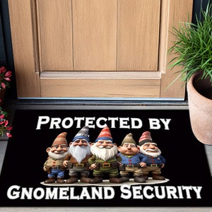 Gnome-themed Welcome Mat, Personalized Outdoor Decor, Gift for Gnome ...