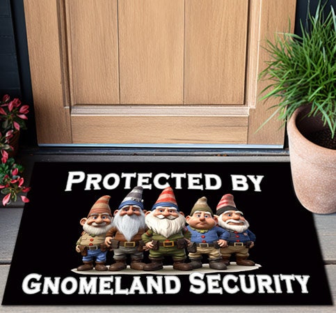 Gnome-themed Welcome Mat, Personalized Outdoor Decor, Gift for Gnome ...