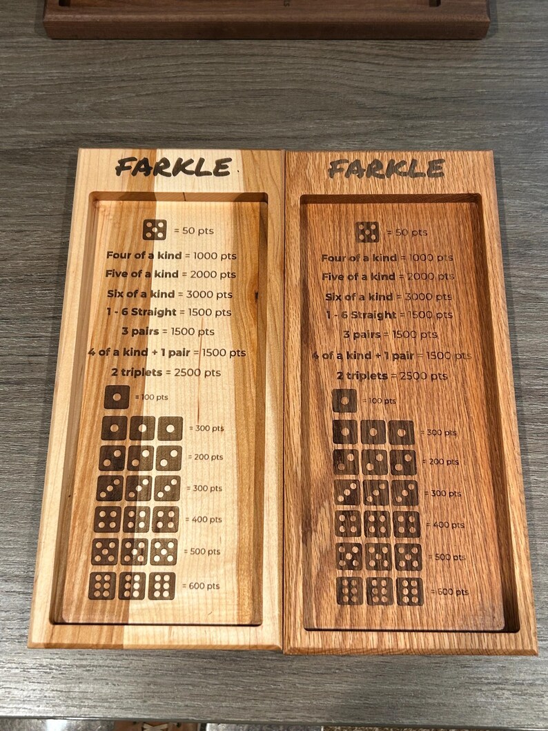 Farkle Game Board - Rolling Tray - Etsy