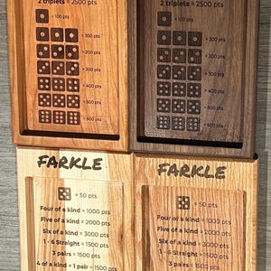 Farkle Game Board - Rolling Tray - Etsy