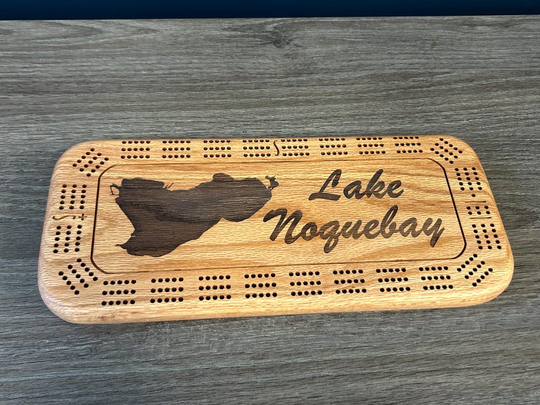 Cribbage Board - Custom - Lake Map With Peg Storage - Etsy