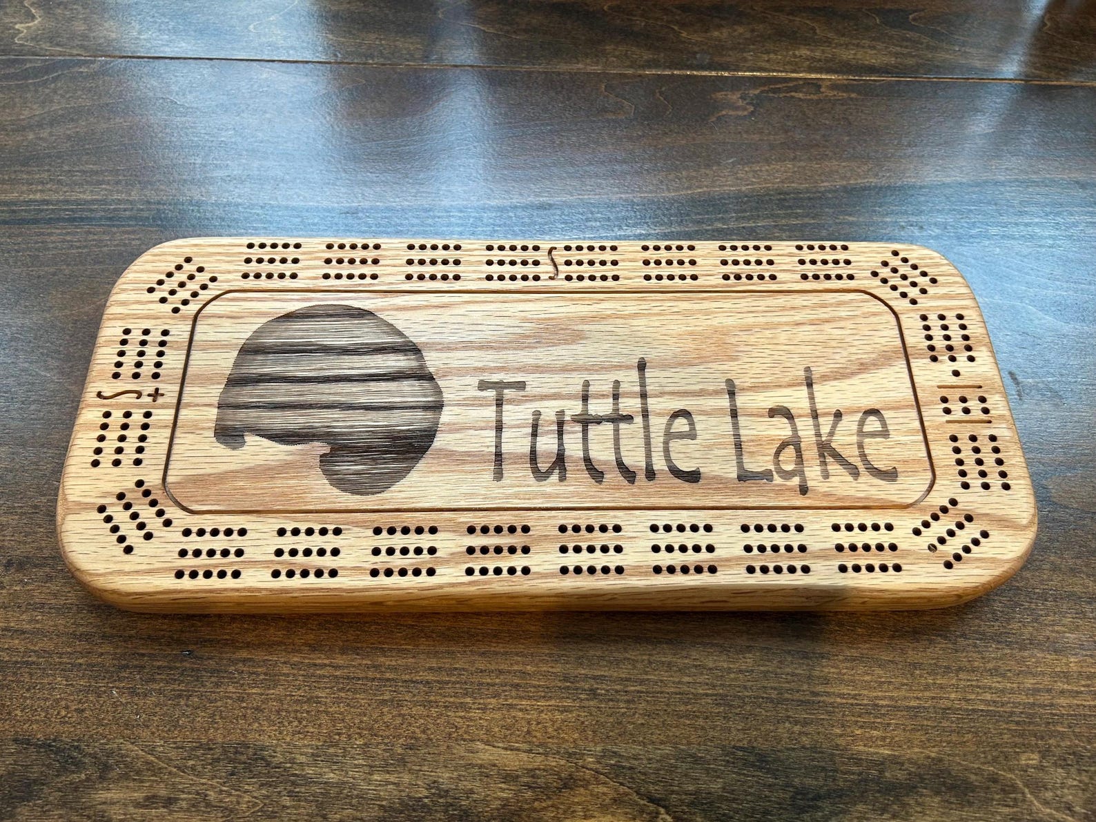 Cribbage Board - Custom - Lake Map With Peg Storage - Etsy