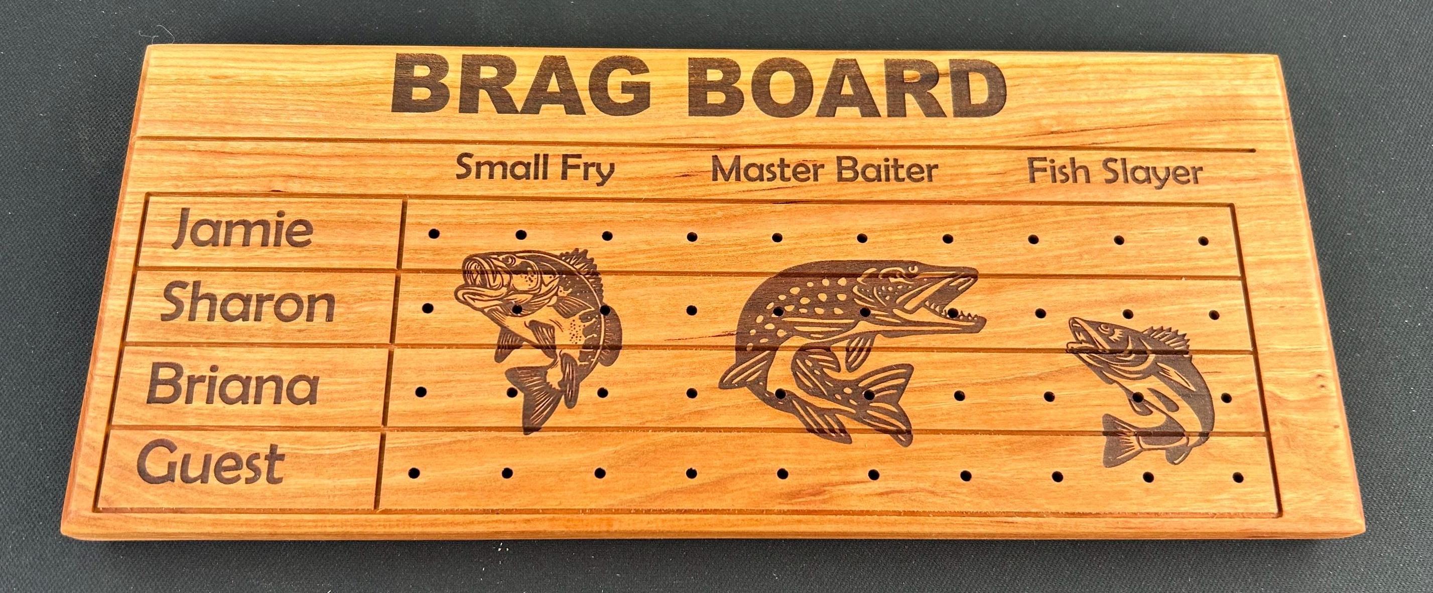 Personalized Fishing Brag Board: Cabin Decor, Ice House Game - Etsy