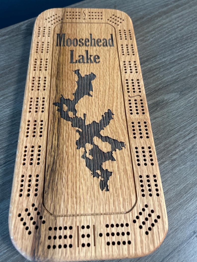 Cribbage Board - Custom - Lake Map With Peg Storage - Etsy