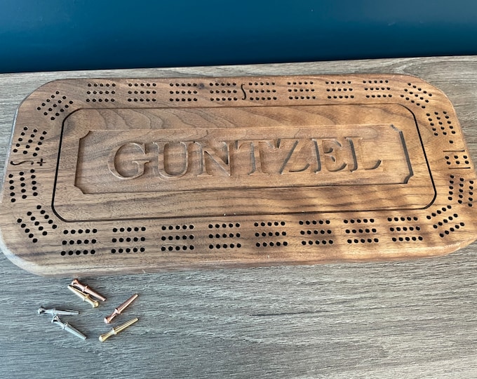 Cribbage Board, Walnut Cribbage Board, Custom Cribbage Board, Rectangle ...